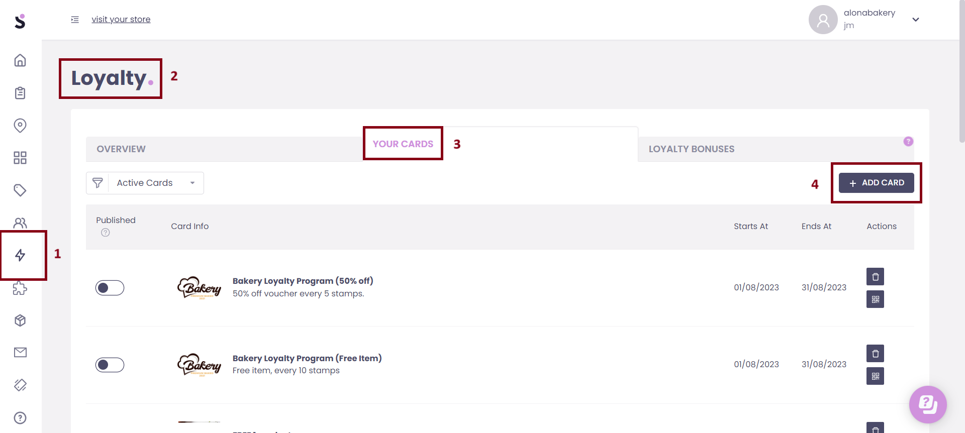 Creating a Loyalty Card