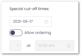 Setting special cut-off times for Pre-orders