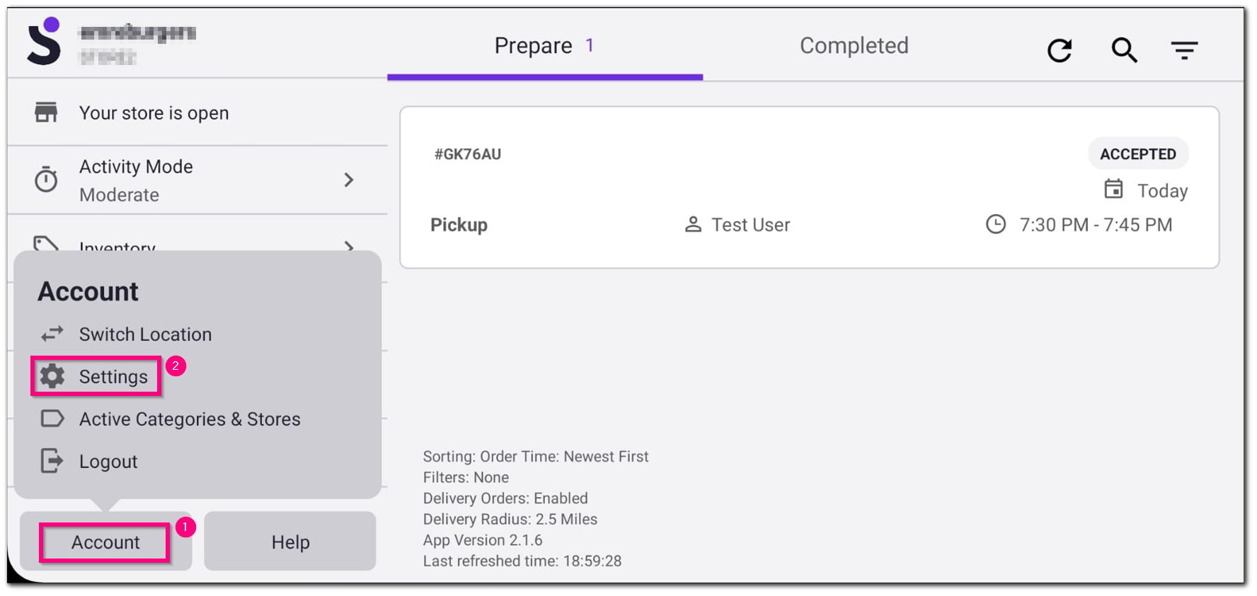 Extended Dashboard View on Slerp App